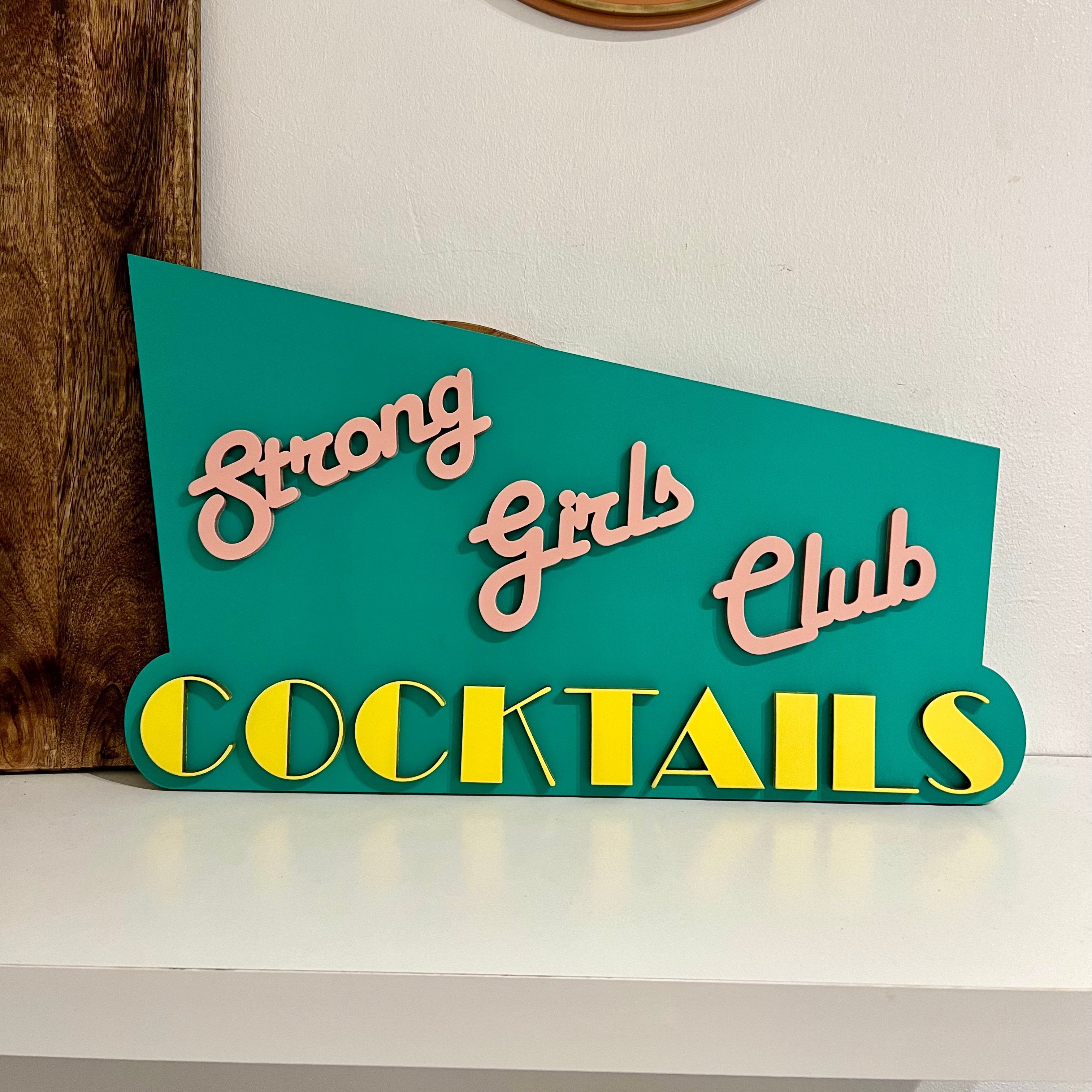 Personalised 80s Art Deco Revival Cocktail Bar Sign – Salt and Pebble ...
